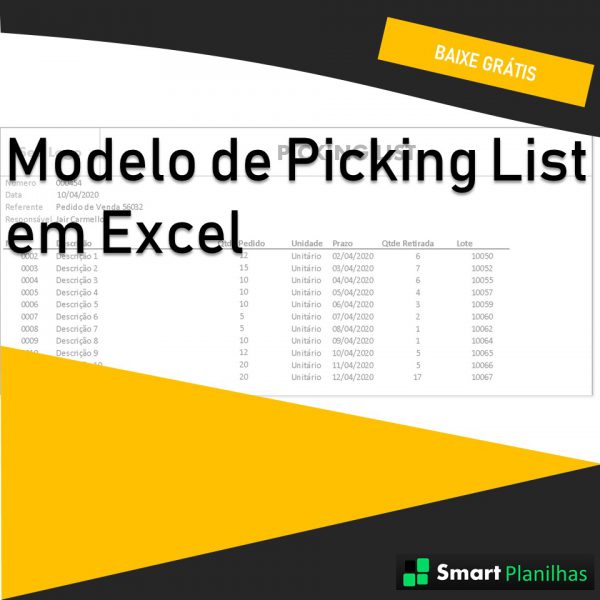 Modelo de Picking List em Excel - Smart Planilhas