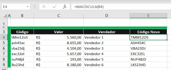 Função MAIÚSCULA no Excel - Smart Planilhas
