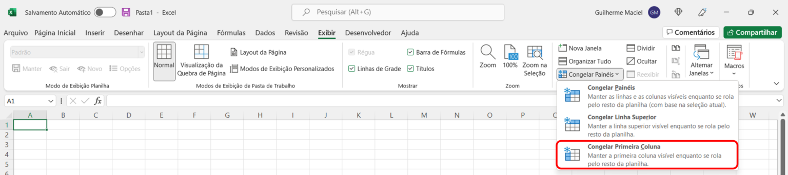 Como fixar coluna no Excel - Smart Planilhas