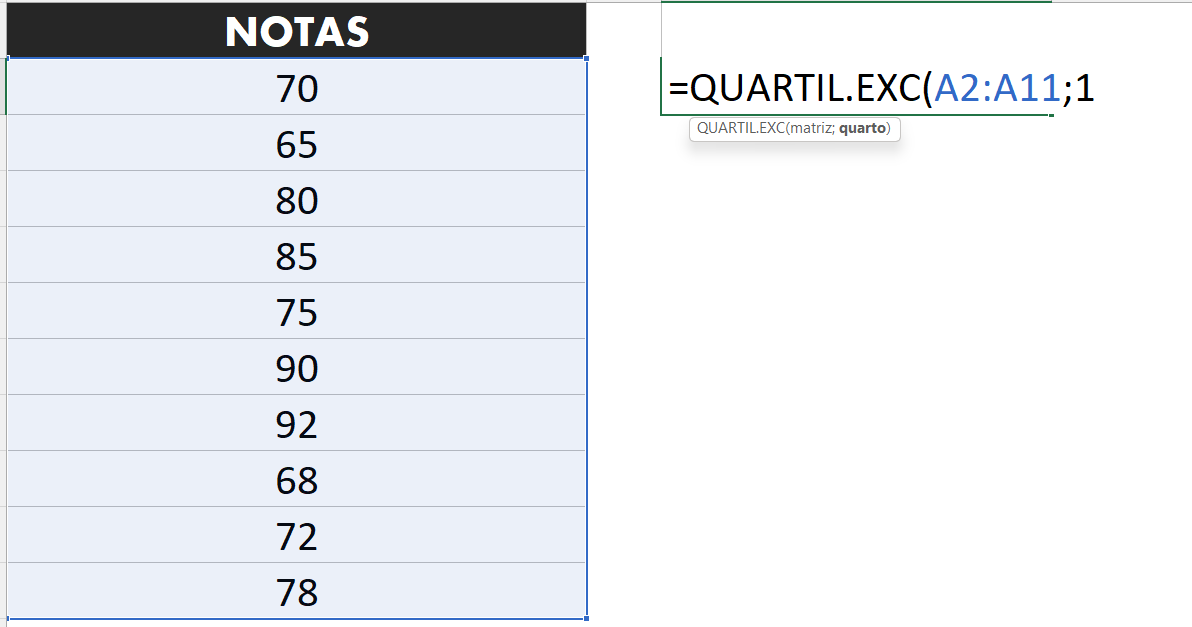 Função Primeiro Quartil no Excel - Smart Planilhas