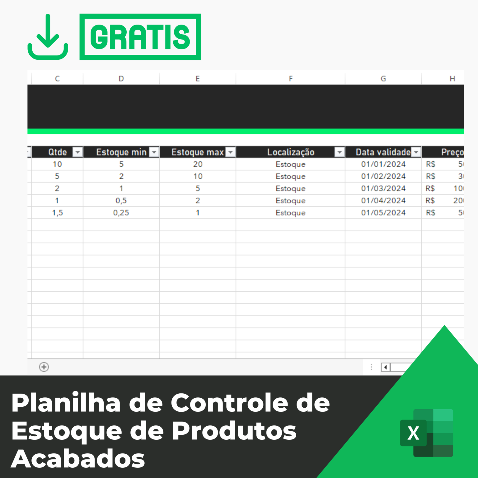Planilha de Controle de Estoque de Produtos Acabados - Smart Planilhas
