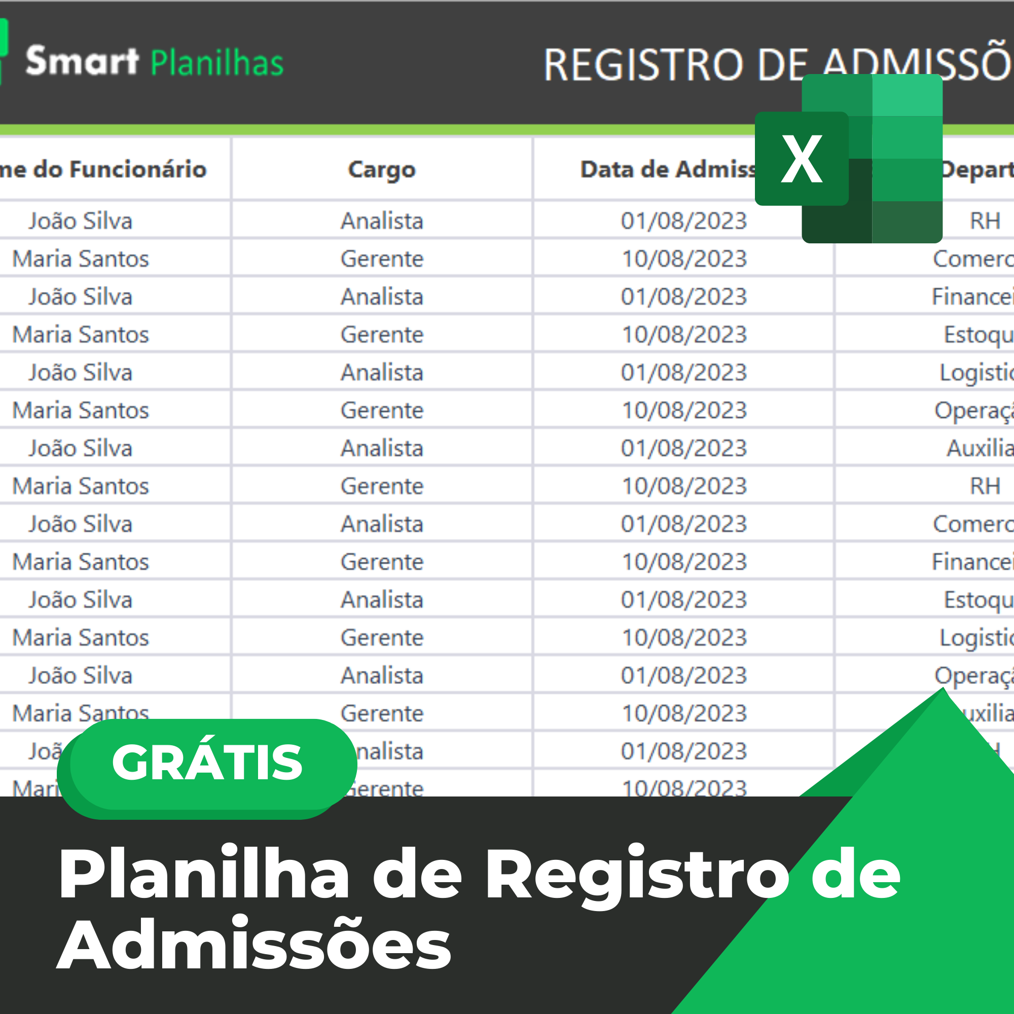 Planilha de Registro de Admissões Grátis - Smart Planilhas Planilha de Registro de Admissões Grátis - Smart Planilhas