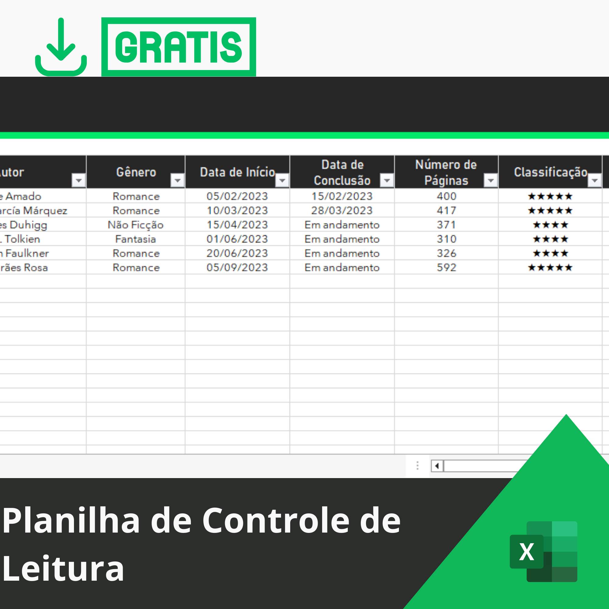 Planilha de Controle de Leitura - Smart Planilhas