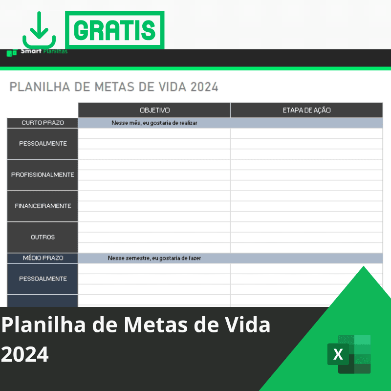 Planilha de Metas de Vida 2024